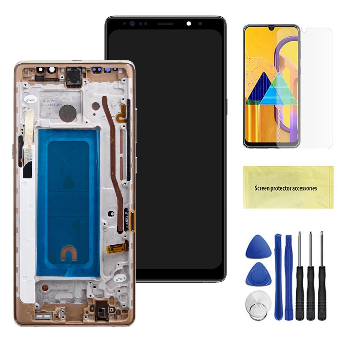 Экран Note 8, экран с рамкой для Samsung Note8 N950F N950U N950W N950FD, ЖК-дисплей, дигитайзер сенсорного экрана в сборе TFT Gold Frame