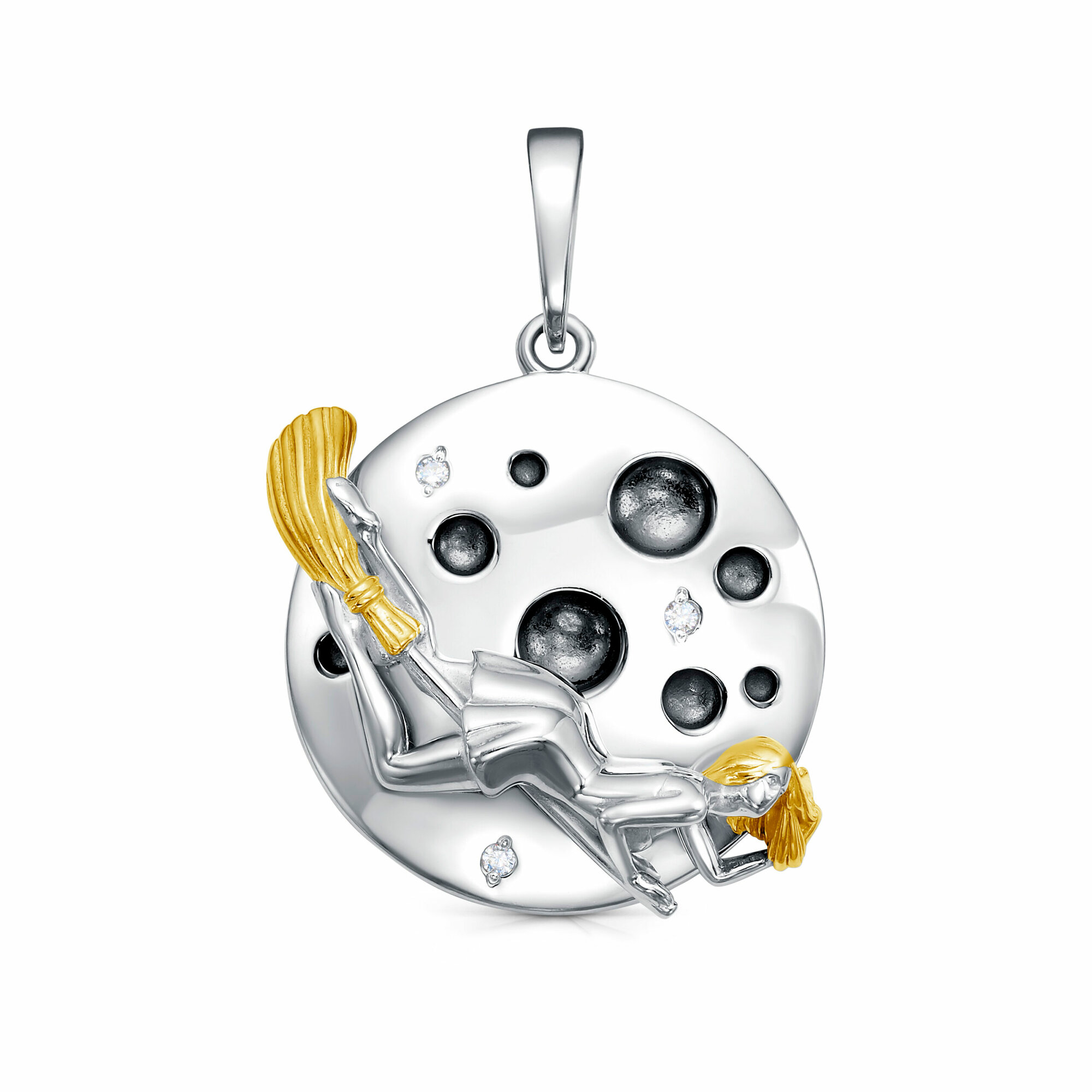 Подвеска, серебро, 925 проба, родирование, фианит