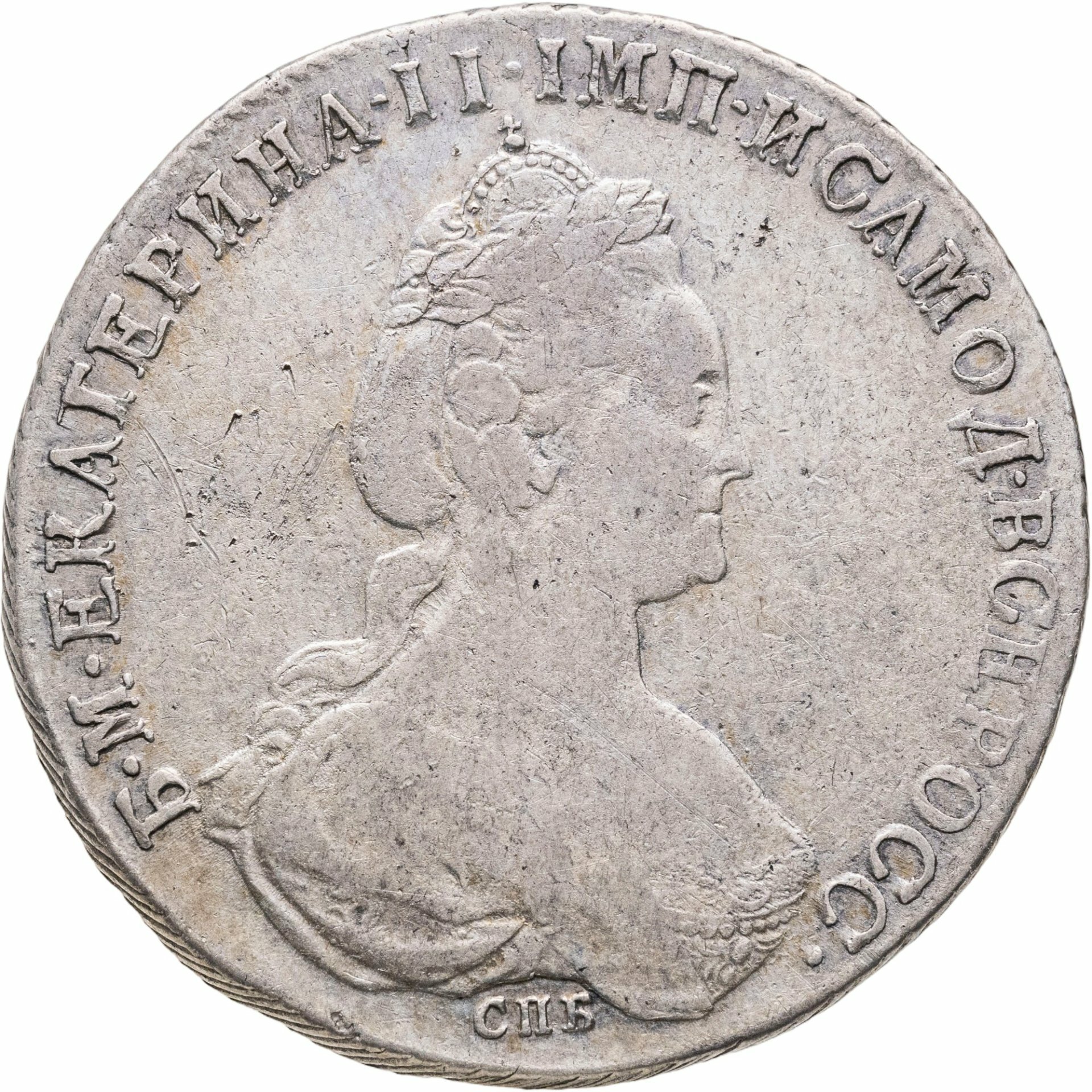 1 рубль 1782 СПБ-из, Серебро 750, в сохранности VF-XF
