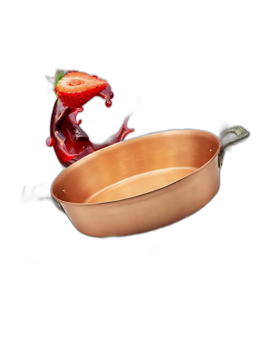 Таз для варенья медный с ручками "Гладкая" 4.5 литра