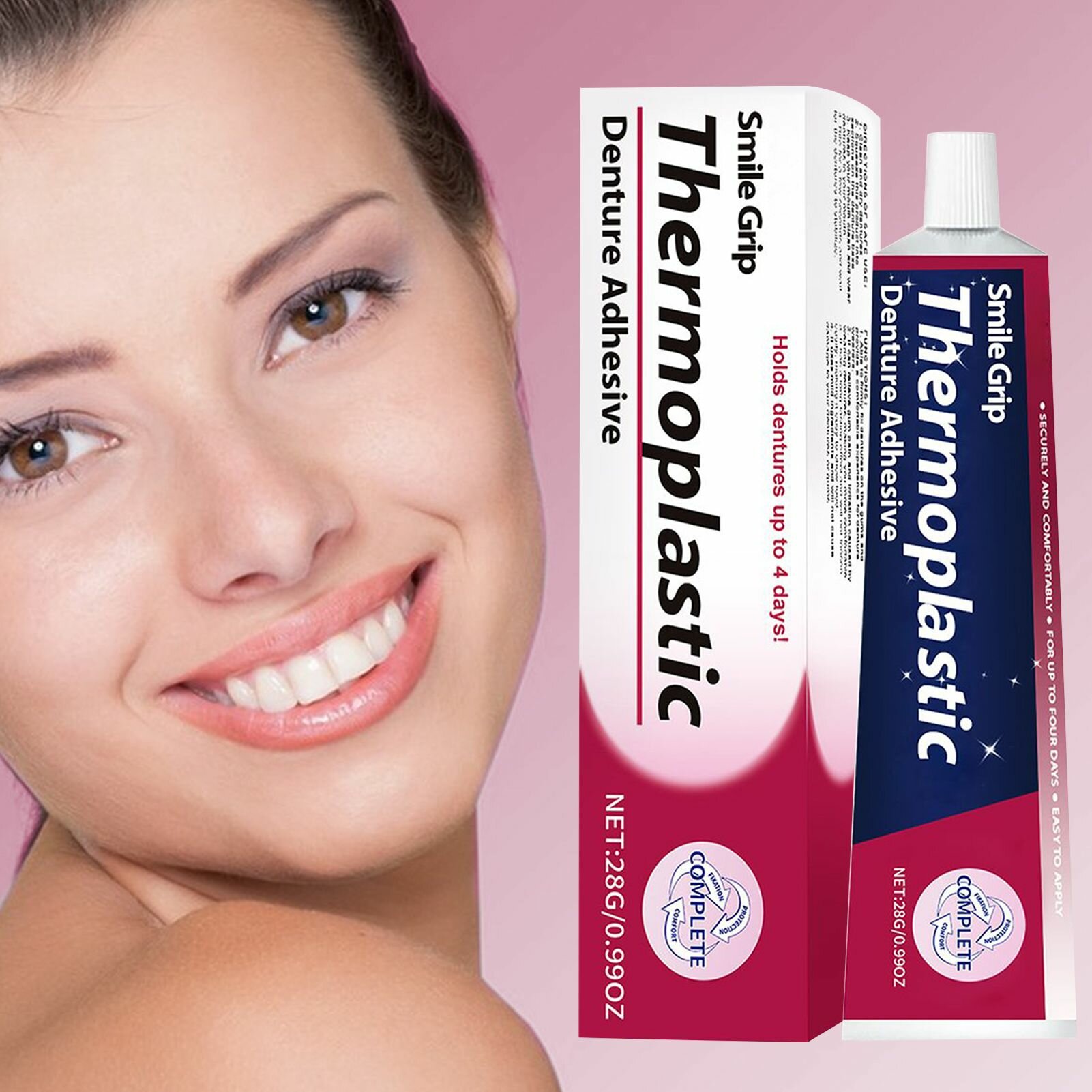 Клей для зубных протезов, фиксирующий гель сильной фиксации, безопасный состав для комфорта и уверенности в день