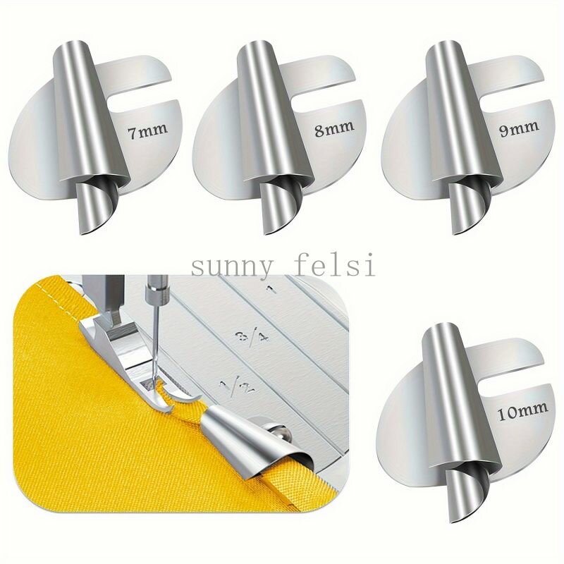 Набор прижимных лапок для швейной машины, 4 рулонные пеньковые лапки №8, универсальные ножки для ткачества и подшивки, стальные лапки для бытовой и ручной швейной машины, аксессуары для шитья и ремонта одежды