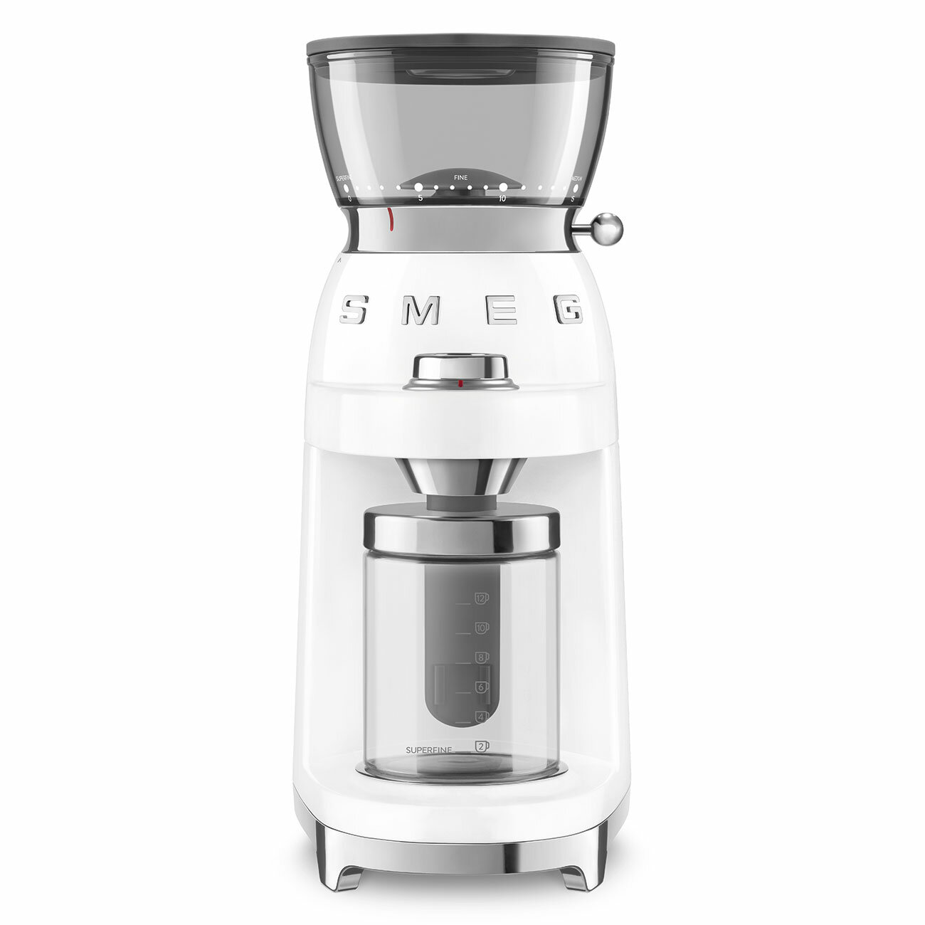 Кофемолка Smeg CGF03WHEU, цвет белый, регулировка степени помола