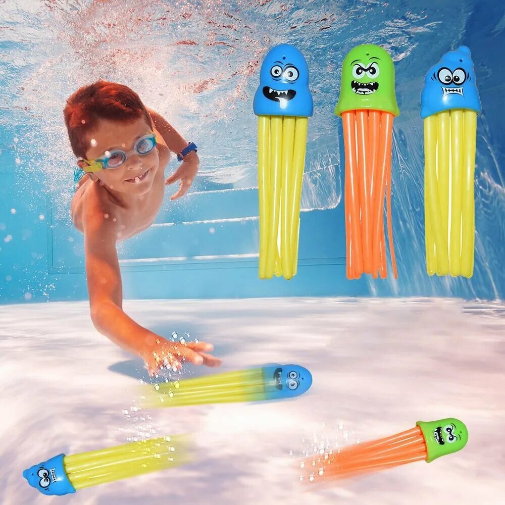 Игрушки для подводного плавания Набор Разноцветных Колец для Дайвинга для Детей, Развивающие Игры в Бассейне, Обучение Плаванию и Нырянию, Подводные Приключения и Веселье