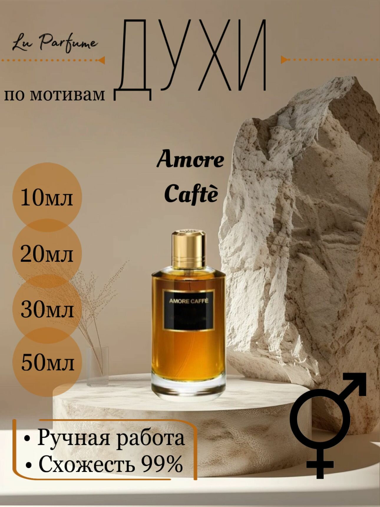 Духи ручной работы по мотивам 'Amore Caffe', для мужчин и женщин Lu Parfume