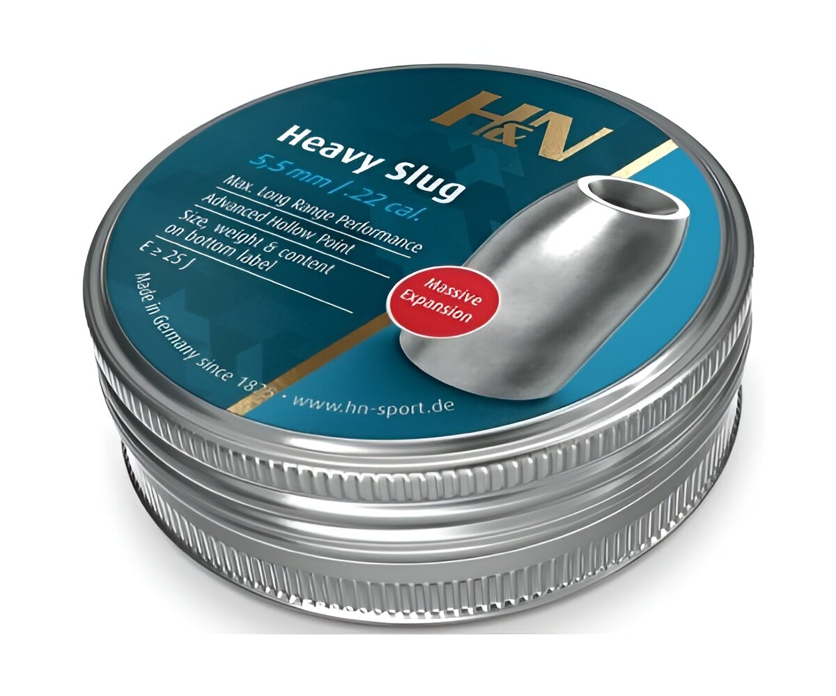 Пули полнотелые H&N Slug HP Heavy, 5,5 мм, 2,59 г (40 гран), 120 шт.