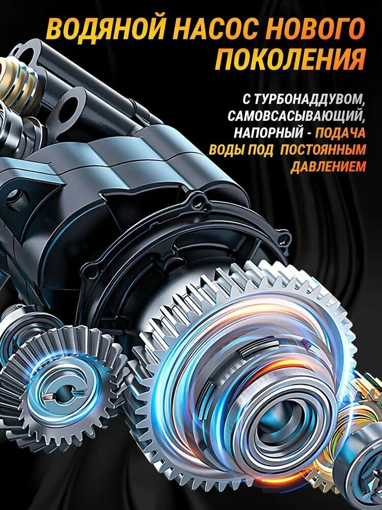 Минимойка, аккумуляторная минимойка с набором насадок и шлангом для мойки авто и поверхностей — фото 1