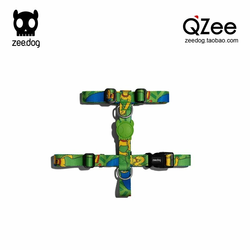 Набор QZee Simpson для собак: ошейник, шлейка и поводок Zeedog для маленьких, средних и крупных собак, включая