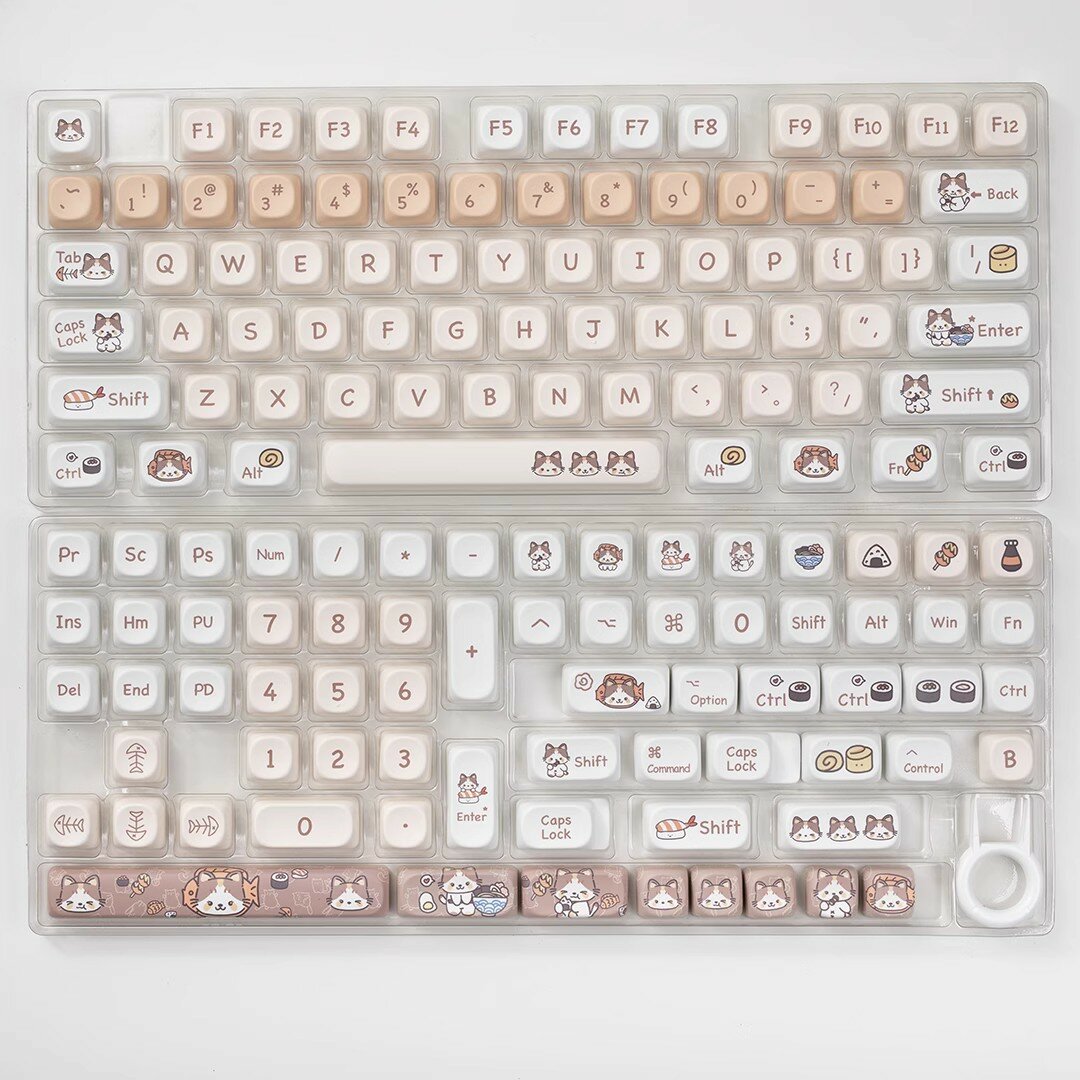 PBT MOA высота японская кухня кошка клавиши набор в коробке с 5-сторонней сублимацией для механических клавиатур
