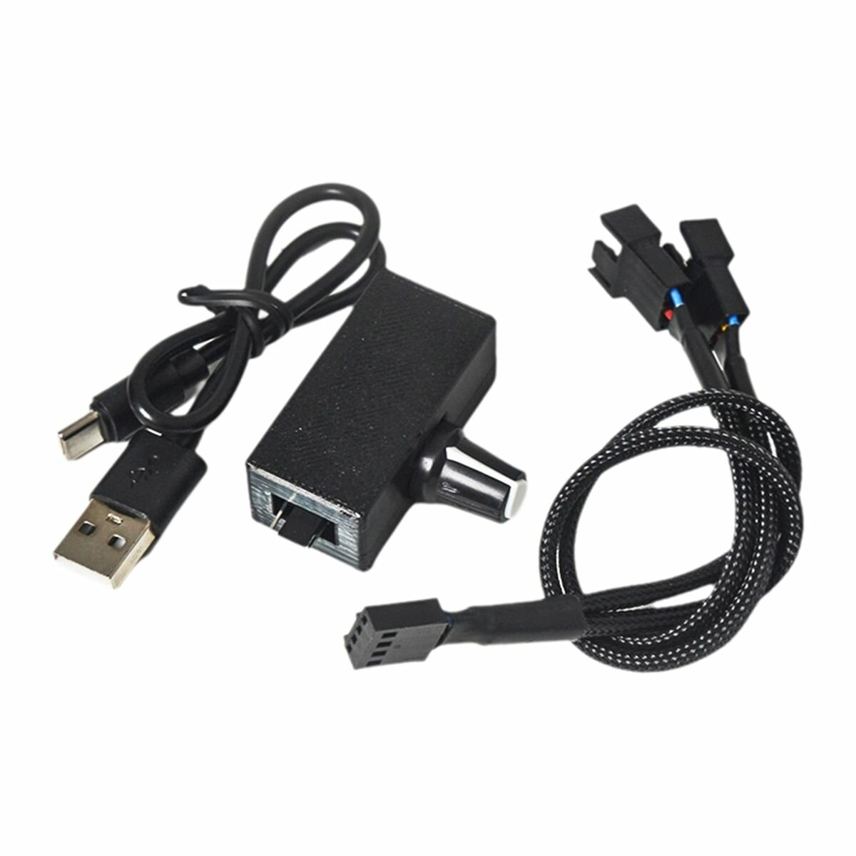 ШИМ-контроллер скорости 12 В USB Type-C, 4-пин регулятор для кулера и помпы с DC-DC повышающим модулем и адаптером 1 на 2