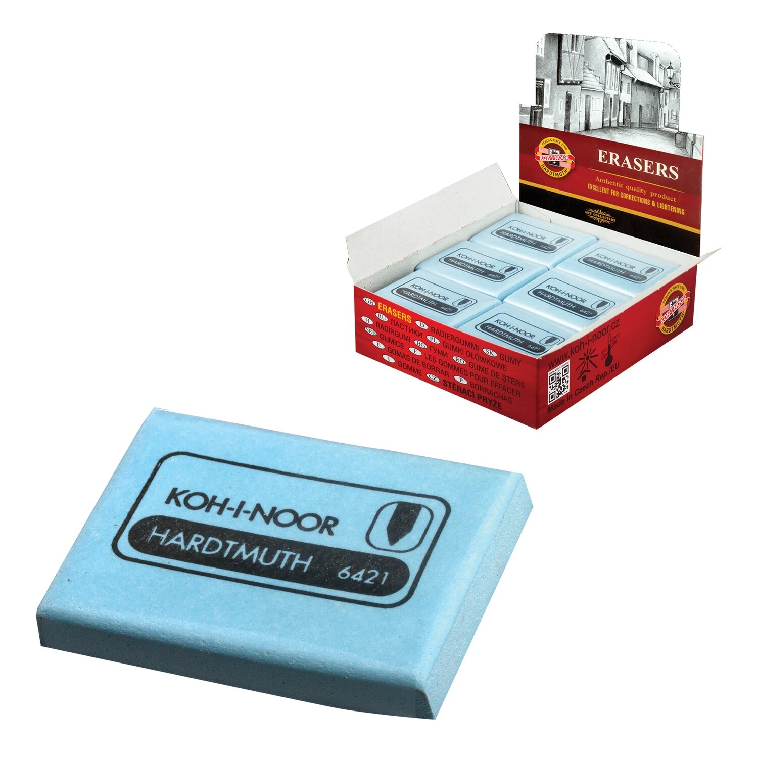 Ластик-клячка художественный KOH-I-NOOR, 473610 мм, мягкий, голубой, 6421018009KD, 3шт.