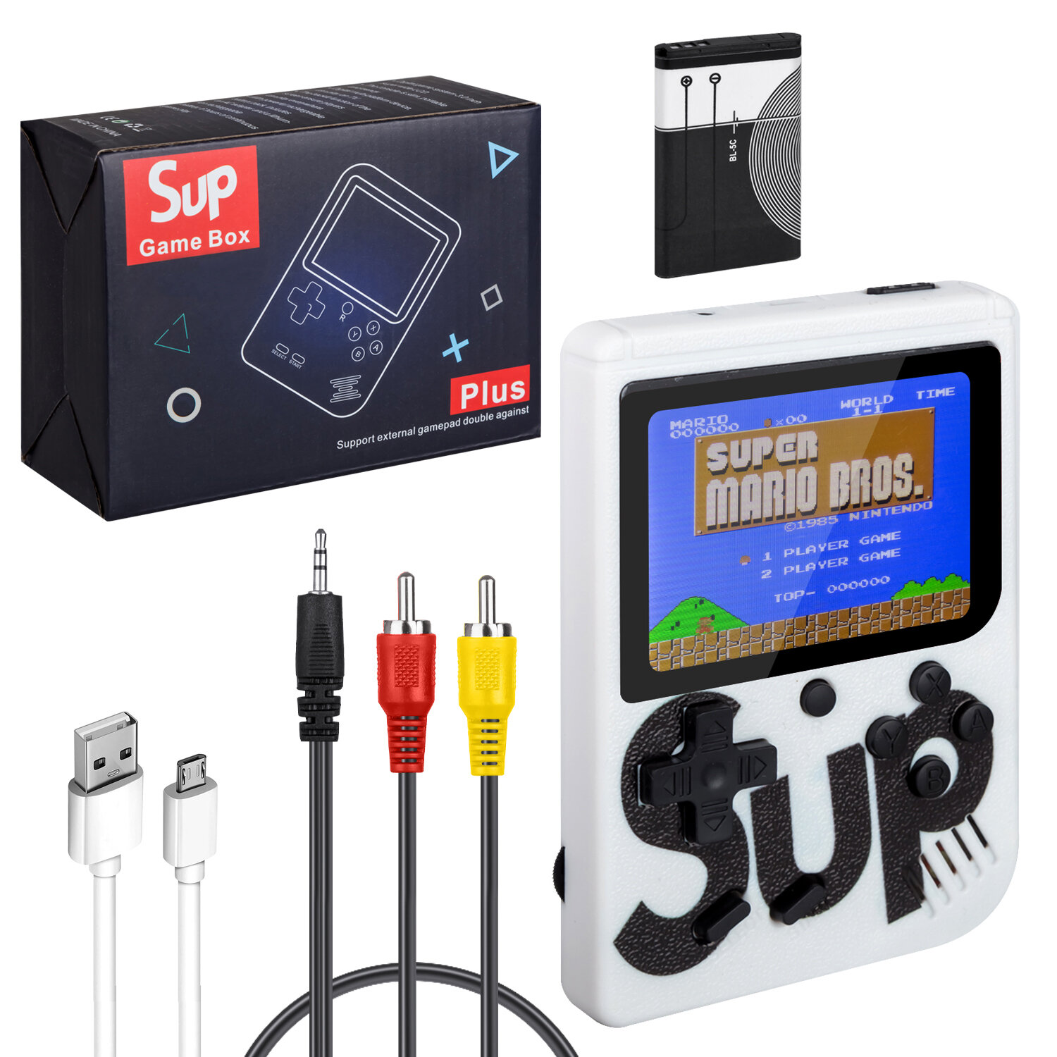 Геймпад SUP Game BOX 400 игр, с подключением к телевизору, Белый