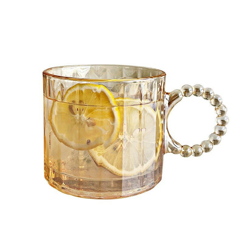 Стеклянная кружка с ручкой, термостойкая, простая прозрачная кружка-бокал для воды, чая, кофе.
