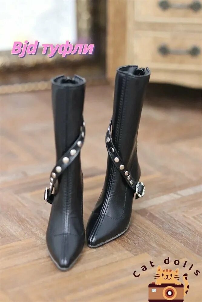 Туфли BJD для девочки 1/3, Ботинки с заклепками