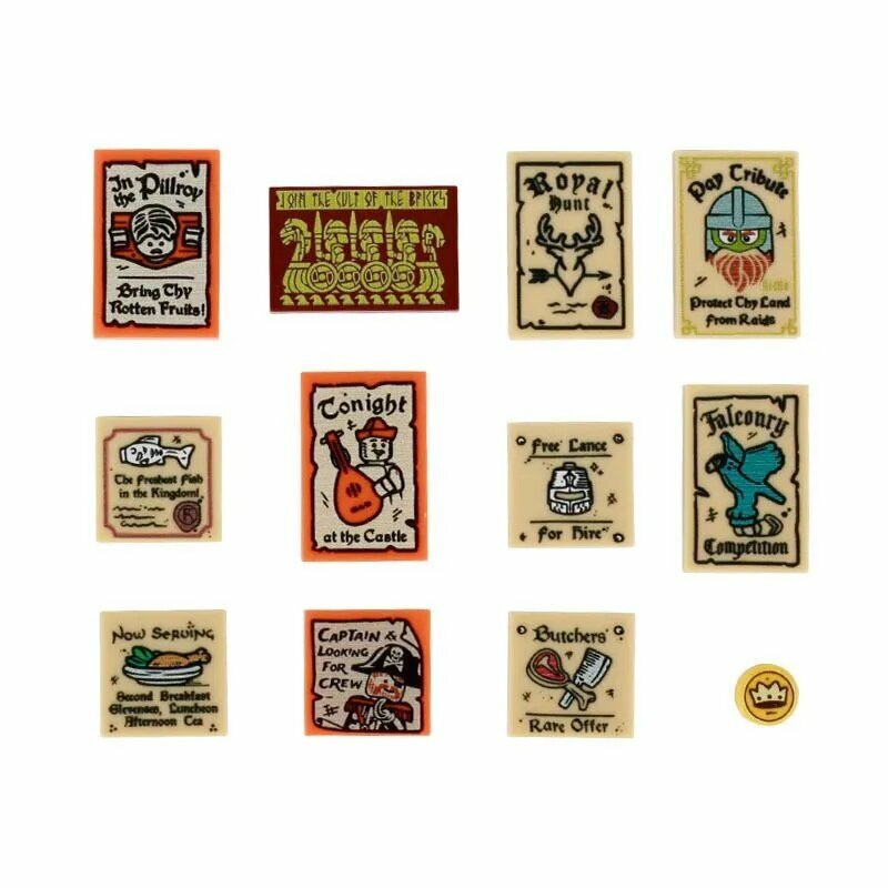 Аксессуары для замка: указатели и таблички под старину. совместимы с легo конструкторами