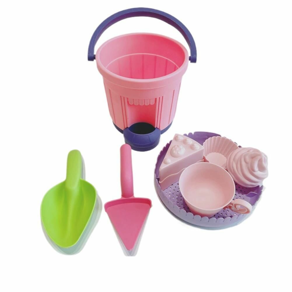 Детский набор для песочницы 8 предметов, Ведро для детских пляжных игрушек, посуда (для мальчиков, для девочек)