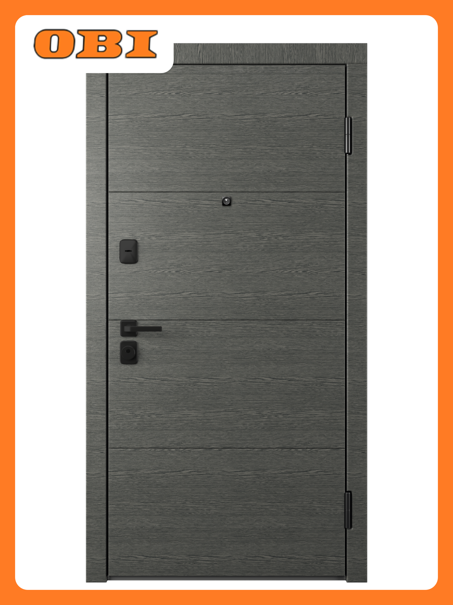 Входная дверь "Фелиса", металлическая, противосъемные штыри, серая, 205x86 см