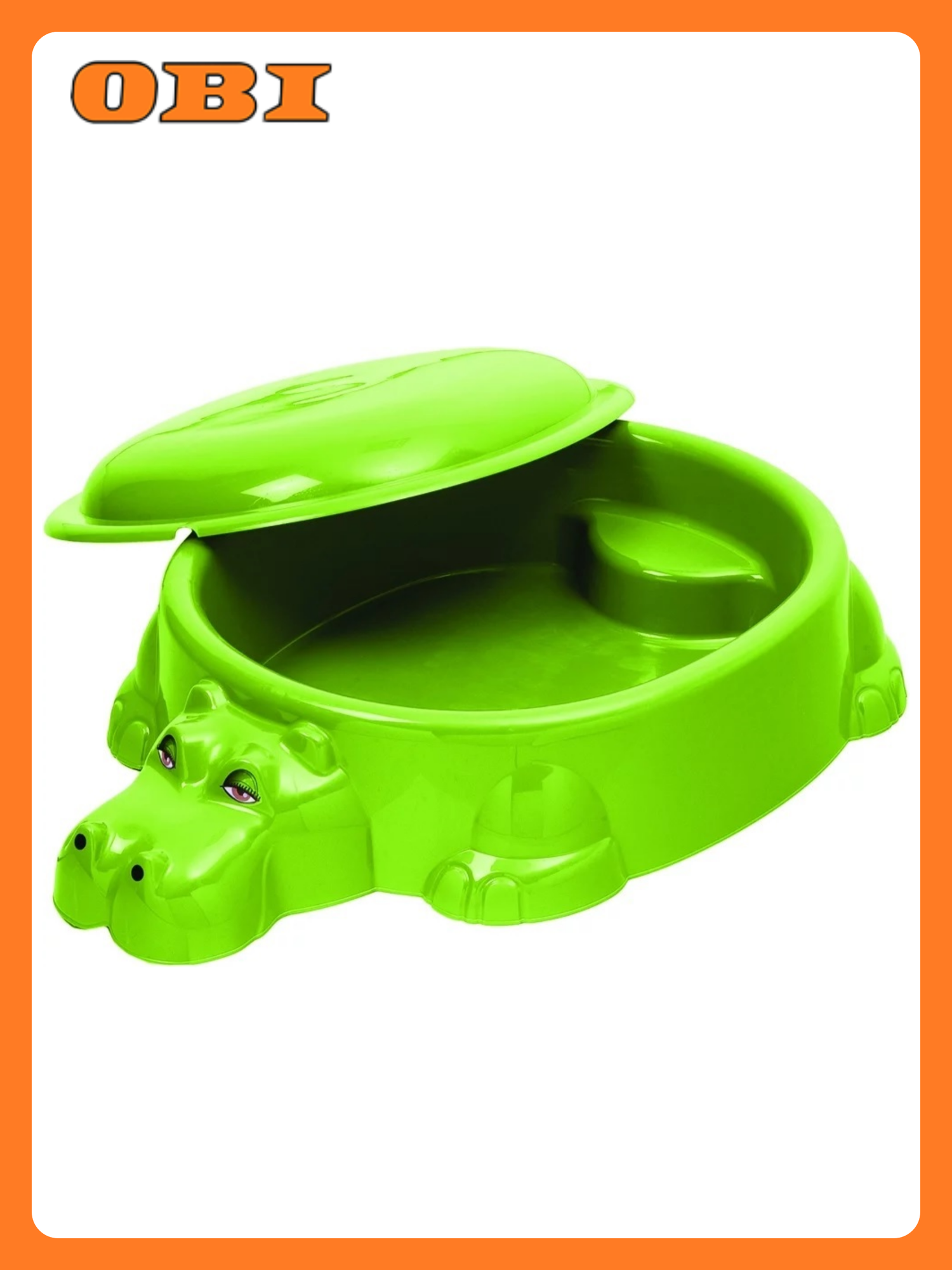 Песочница ZEBRATOYS "Бегемот", с крышкой, для улицы, полимер, зеленая