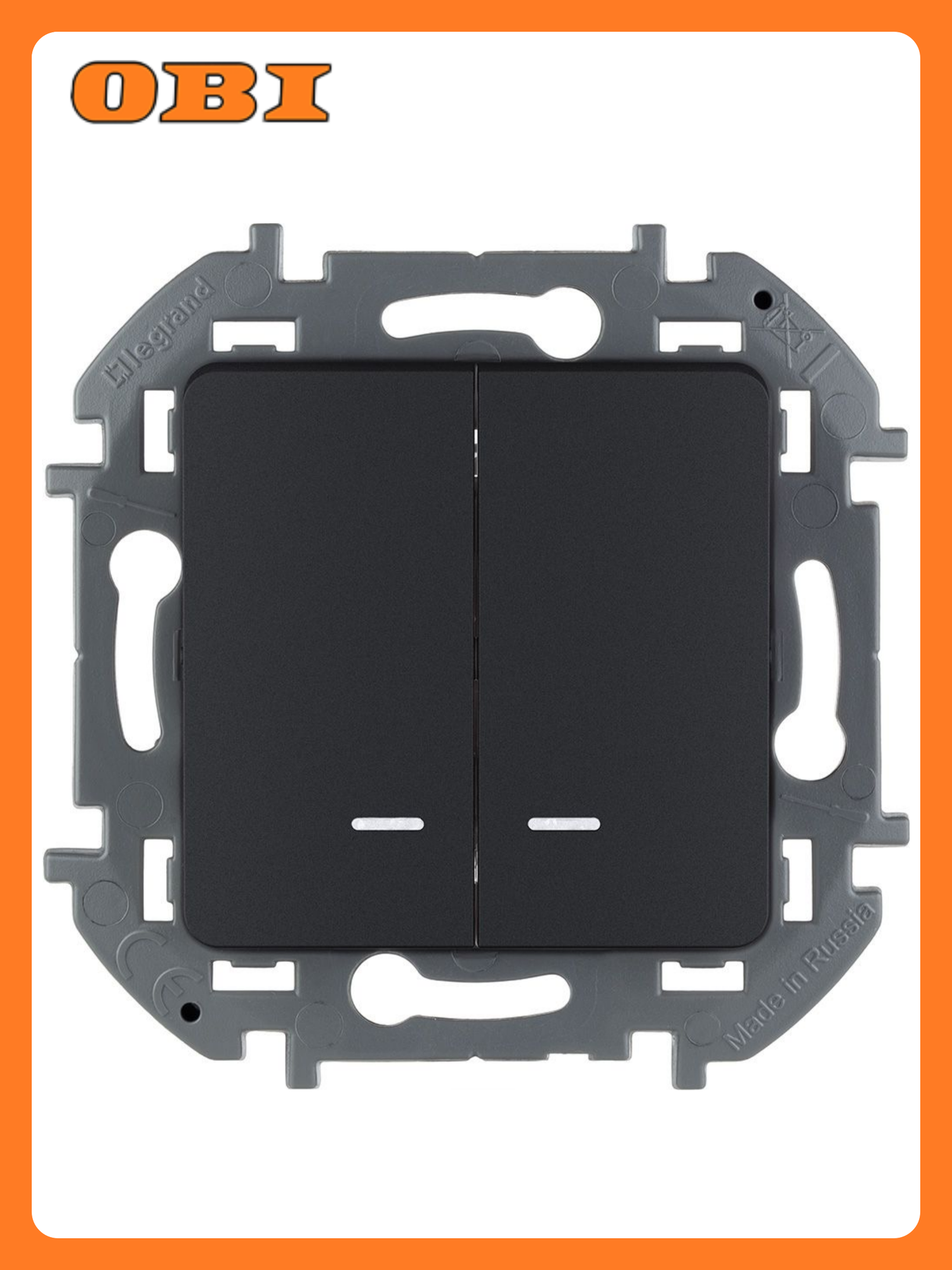 Выключатель Legrand Inspiria с подсветкой, 10A, антрацит