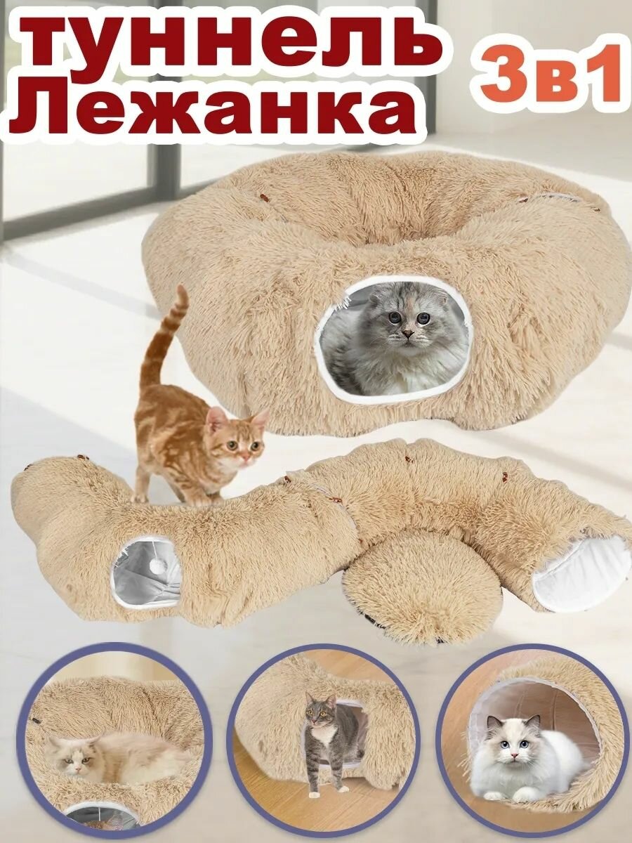 Тоннель для кошек 3в1