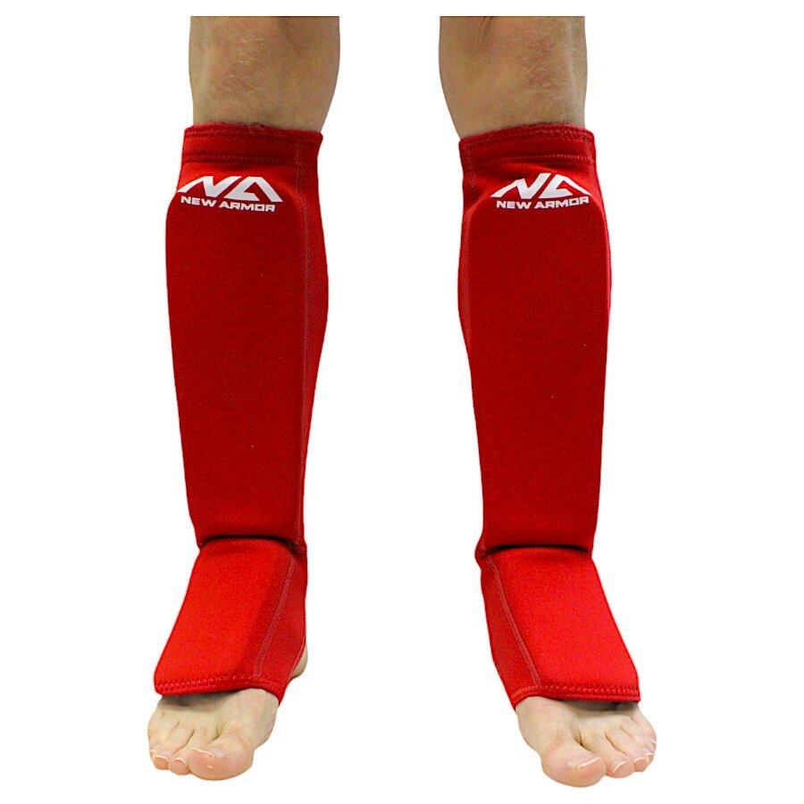 Защита голени New Armor Neoprene красная, XL