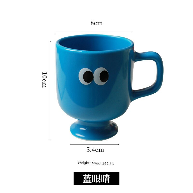 Керамическая кружка с узором в виде голубых глаз, идеальная для повседневного кофе или подарка паре