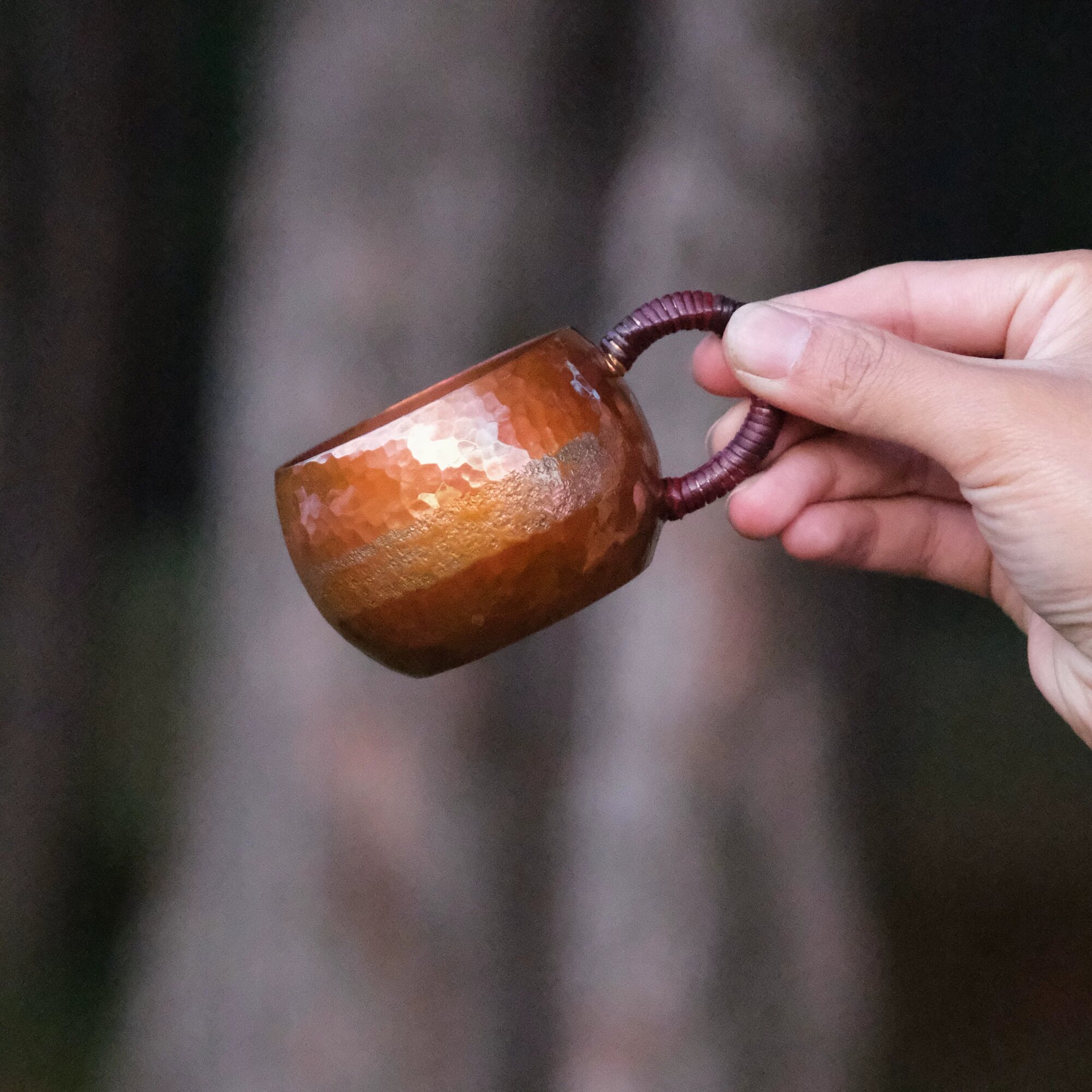 Миниатюрная кружка ручной работы, медная, цвета обожженной меди, милая кофейная чашка, чайная чашка из красной меди 80