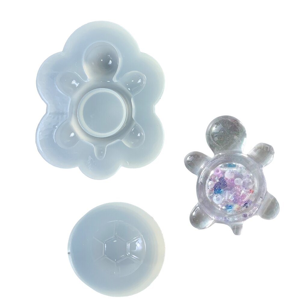 2шт Набор Силиконовых Форм для Фигурки Прекрасной Черепашки Из Высококачественного Прочного Материала Идеально подходит для Создания Поделок и домашнего Декора