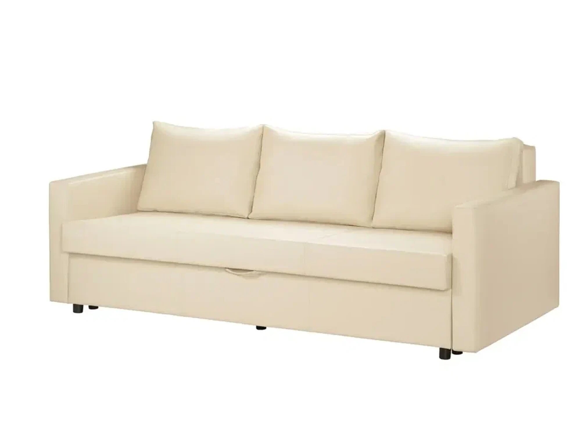 Диван-кровать икеа Фрихетэн, бежевый, искусственная кожа, 140х200х84 см