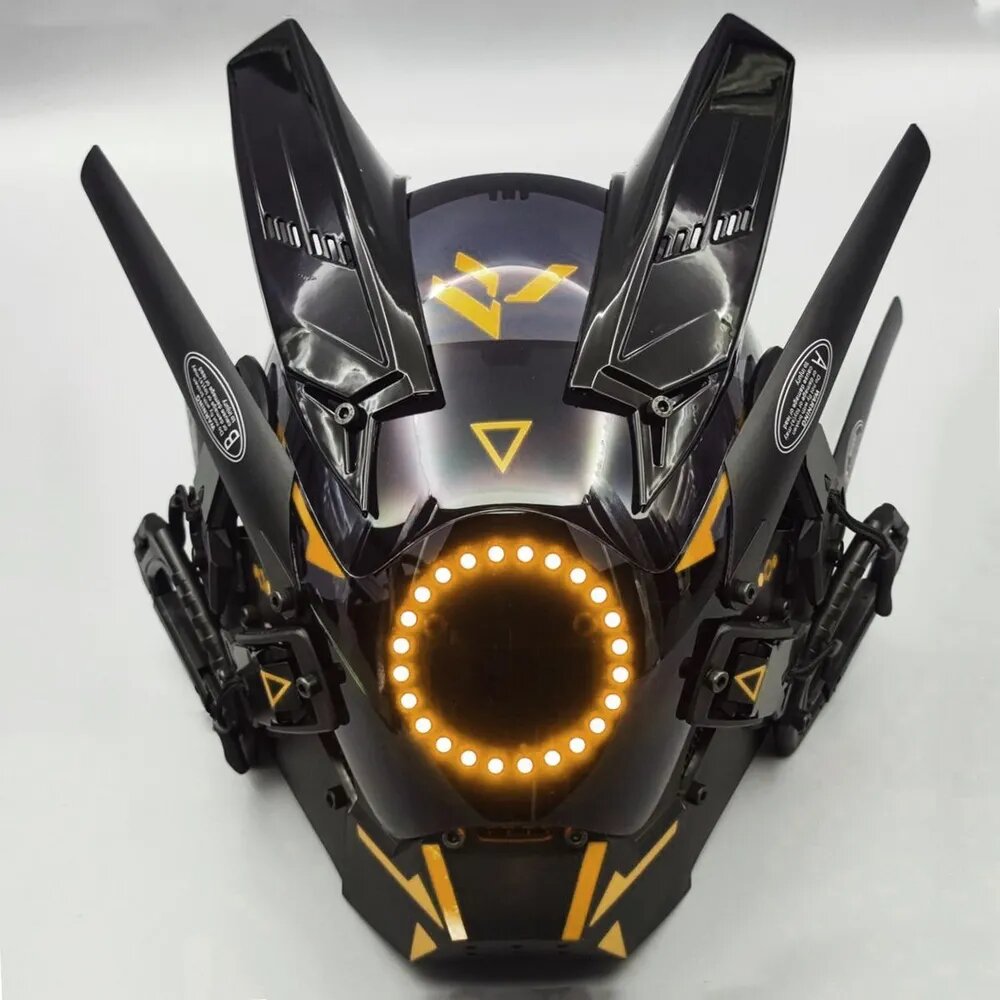 Маска киберпанка для косплея, прохладный черный шлем женщины, мужчины