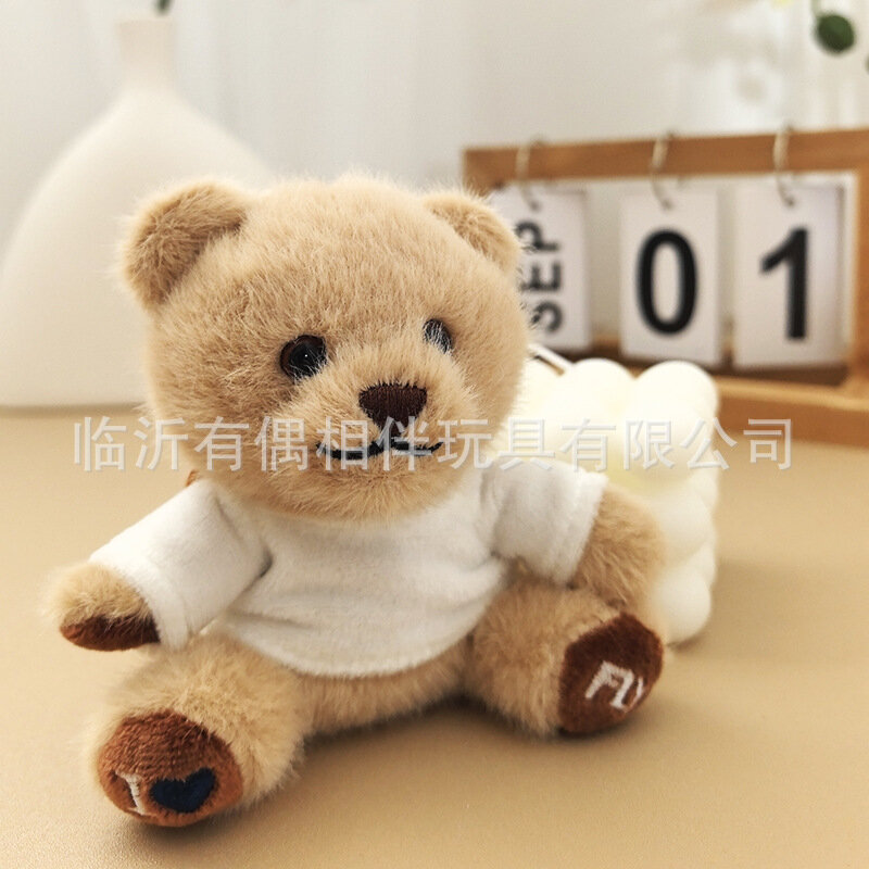 Медвежонок подвеска школьная сумка пара брелок рождественский плюшевый мишка украшения сетка красная кукла подарок на