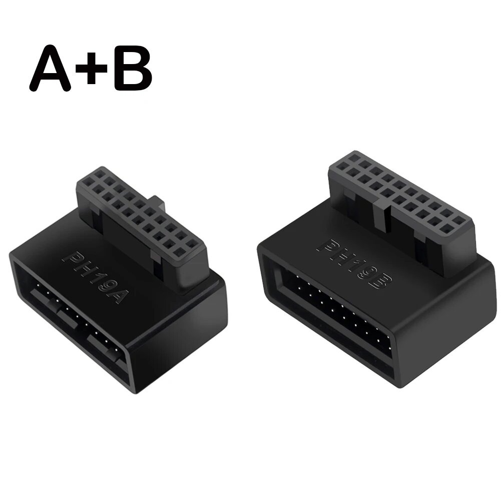 Адаптер для разъема материнской платы компьютера USB 3,0 19P/20P 90 градусов настольный конвертер аксессуары для настольного компьютера
