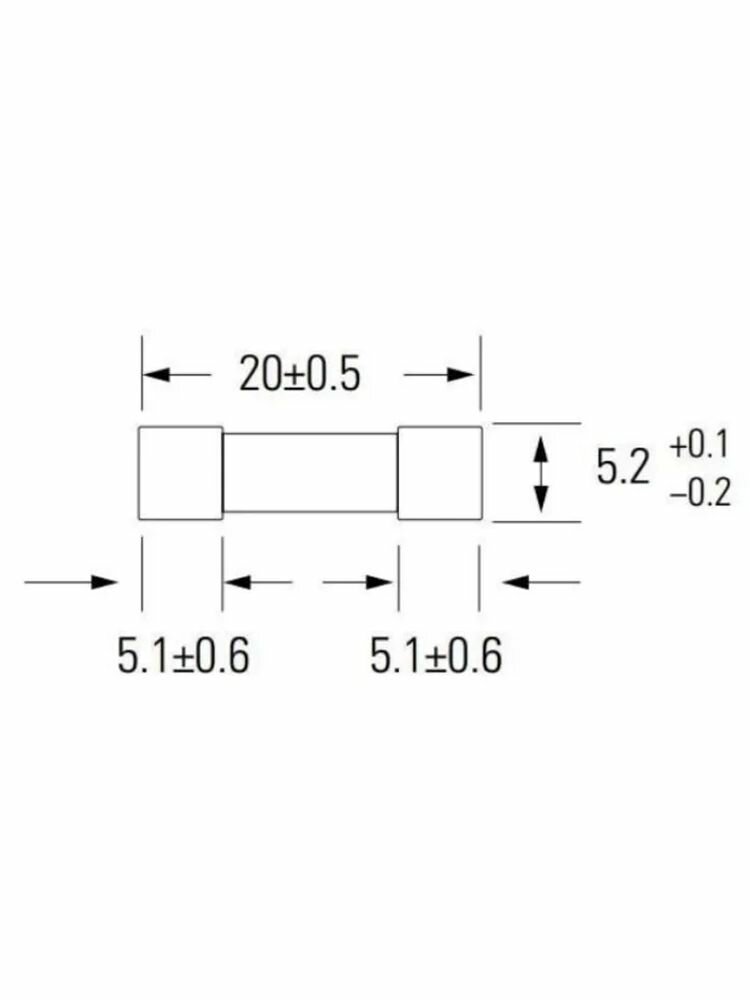 T8AH250V Керамический предохранитель 8A 250В. 2 шт,5*20 мм, для бытовых приборов, СВЧ/микроволновки, автомобилей.