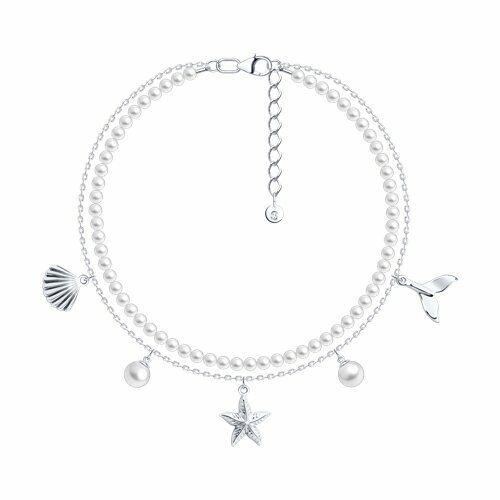 Браслет, серебро, 925 проба, родирование