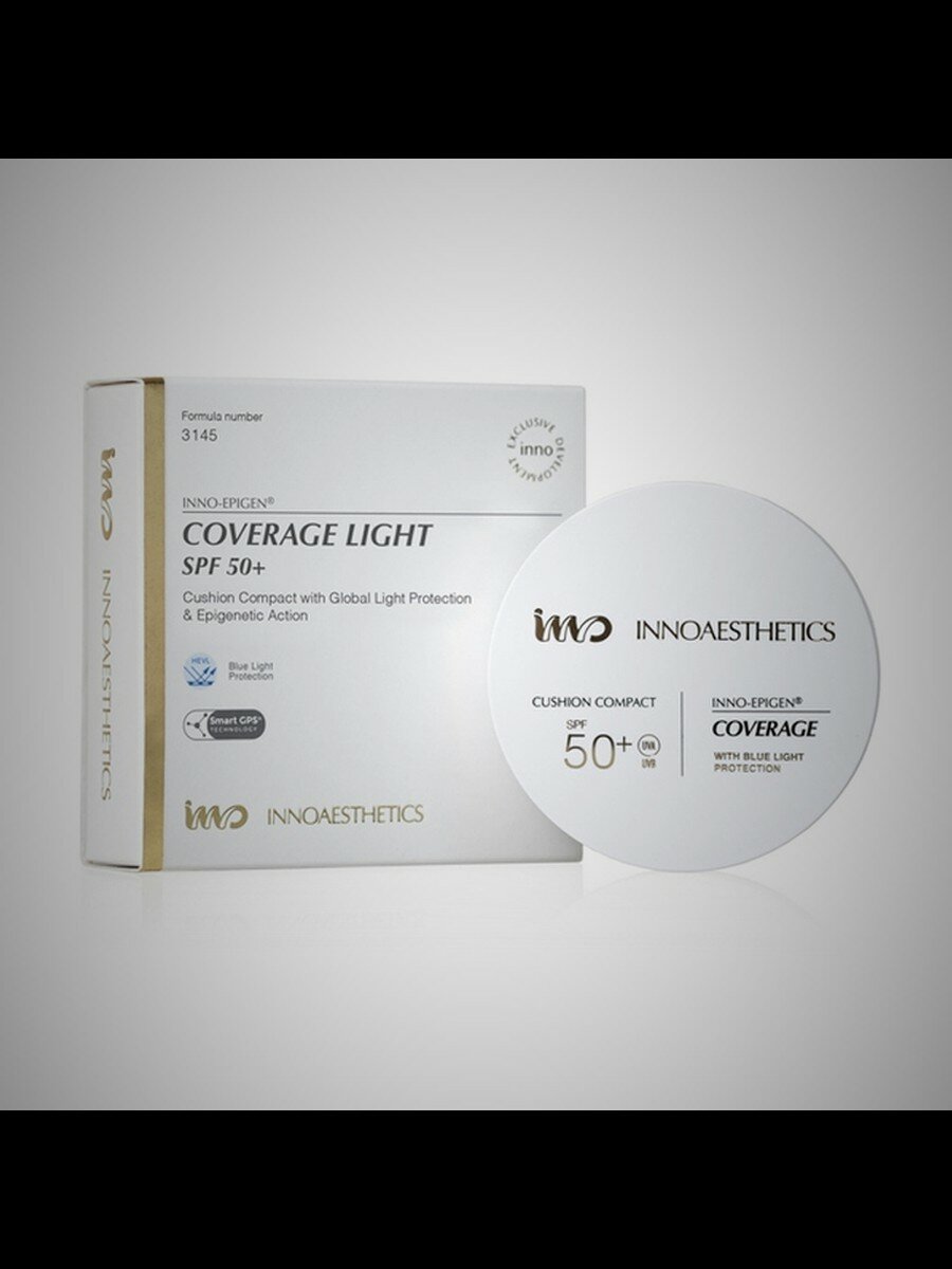 INNO-EPIGEN Coverage SPF50+ Light, INNO-EPIGEN Солнцезащитный крем-пудра SPF 50+ (тон светлый) 12 гр