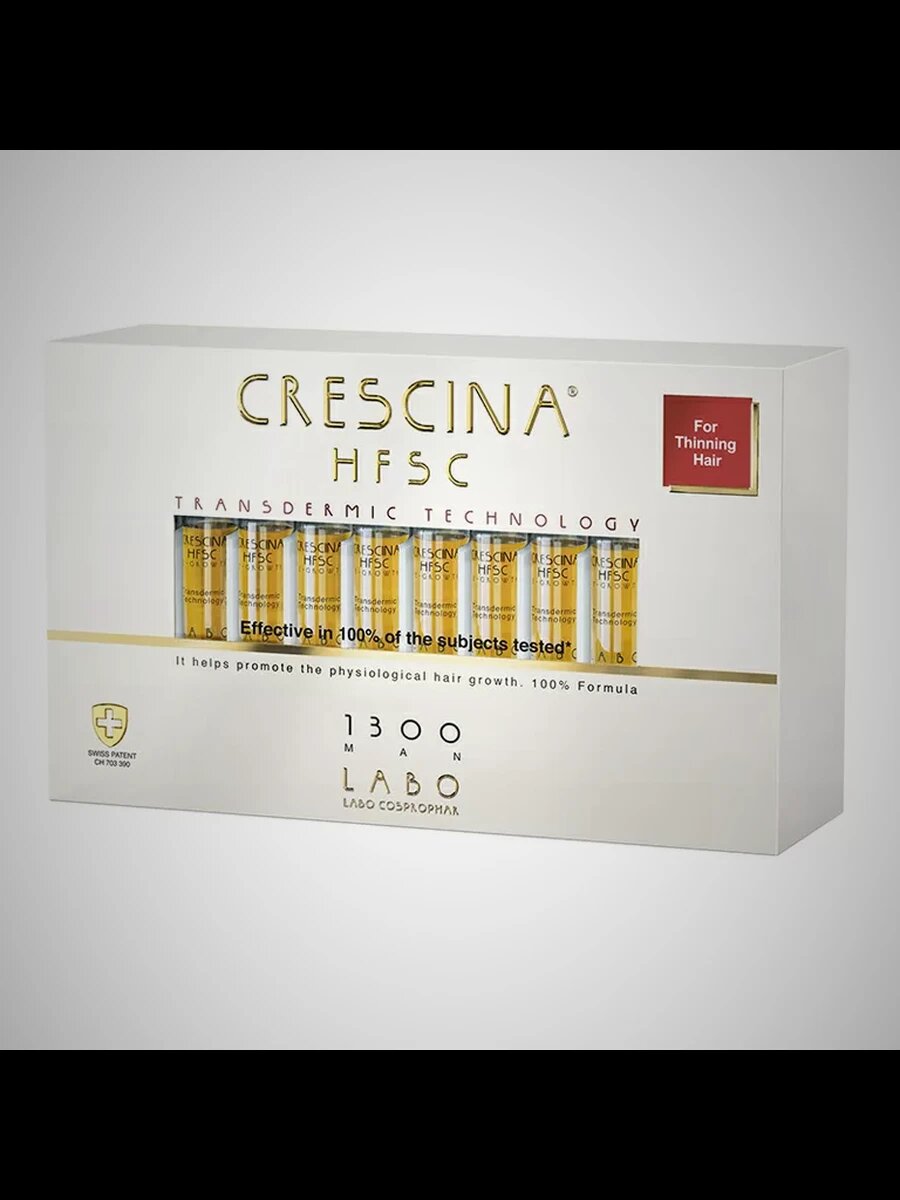 CRESCINA Hfsc 100% Re-Growth 1300, Лосьон для стимуляции роста волос для мужчин 1300 20 амп