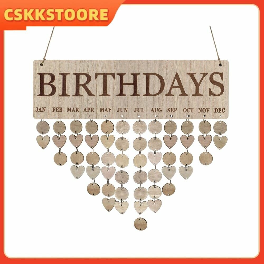 Деревянная доска-календарь на день рождения, подарок для мамы