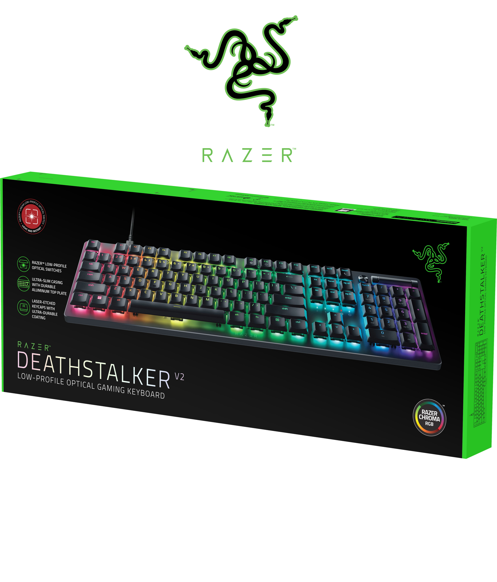 Клавиатура Razer DeathStalker V2 Red Switch англ/рус (RZ03-04500100-R3M1), оптико-механическая