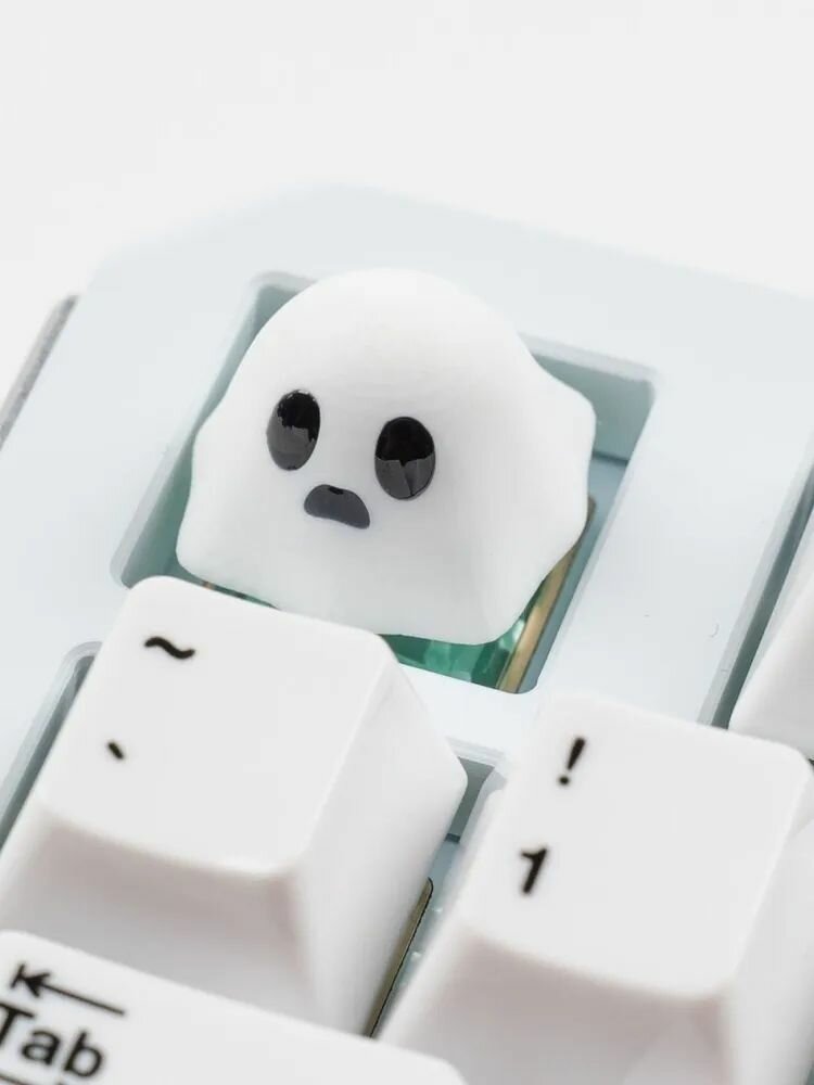 Кейкапы для механической клавиатуры Колпачки Ghost череп, смола, ручная работа, OEM профиль, для MX Switch
