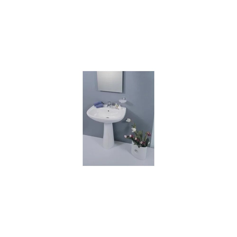 Раковина с пьедесталом Vitra Normus 9600B003-7650, санфарфор, глянцевая, белая — фото 1