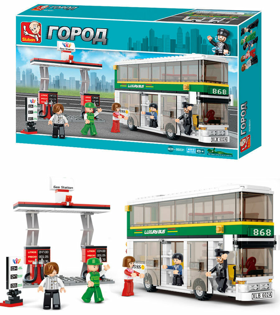 Sluban Конструктор Двухэтажный автобус Маршрут 868, 403 детали M38-B0331 с 6 лет