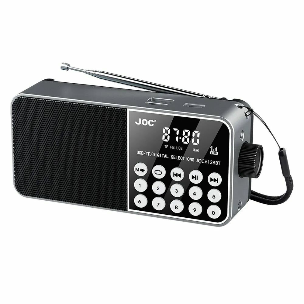 Магнитола FM-радио Светодиодный цифровой дисплей USB-накопитель Стерео MP3-плеер, серый