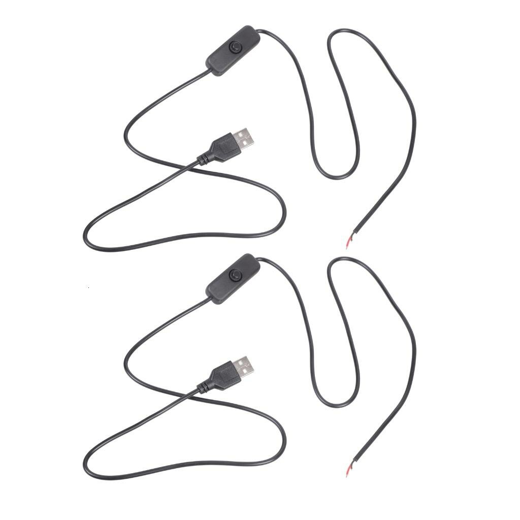 USB A — 2 контакта с выключателем, Черный - 1m