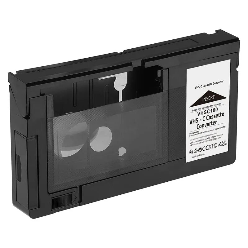 Конвертер VHS-C для кассет VHS-C и SVHS-C, работа от батарейки AA, для видеомагнитофона