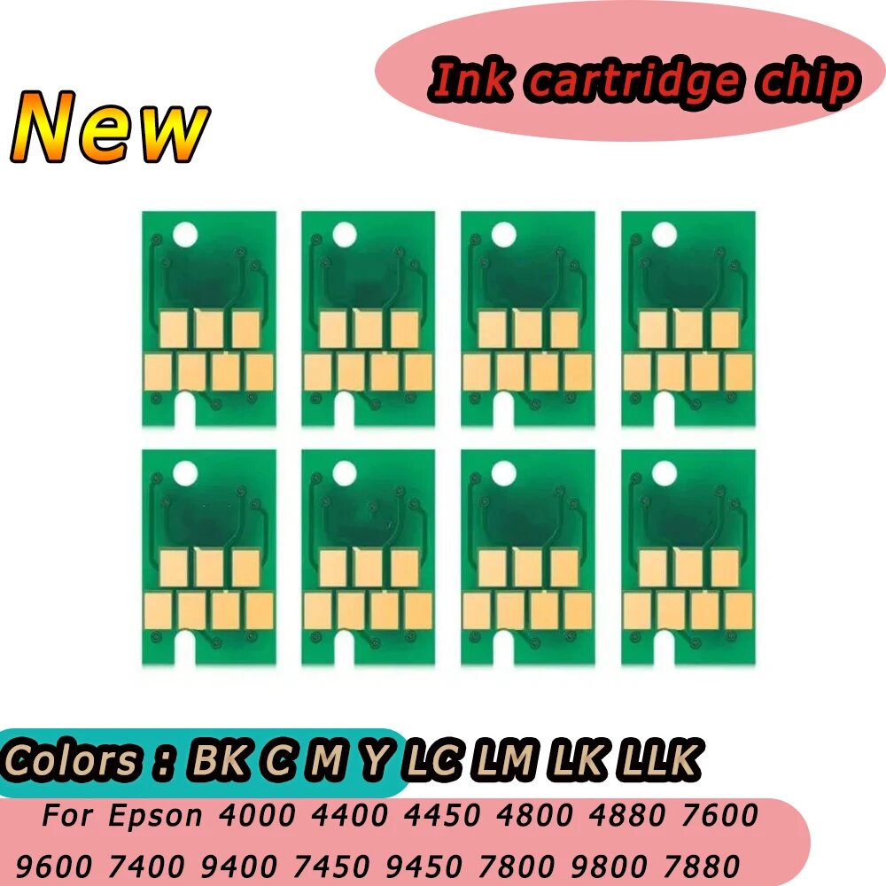 Чипы сброса картриджей DGYCJLFP для Epson 4000 4400 4450 4800 4880 7800 7880 9800 9880 7600 9600 7400 4800 8pc