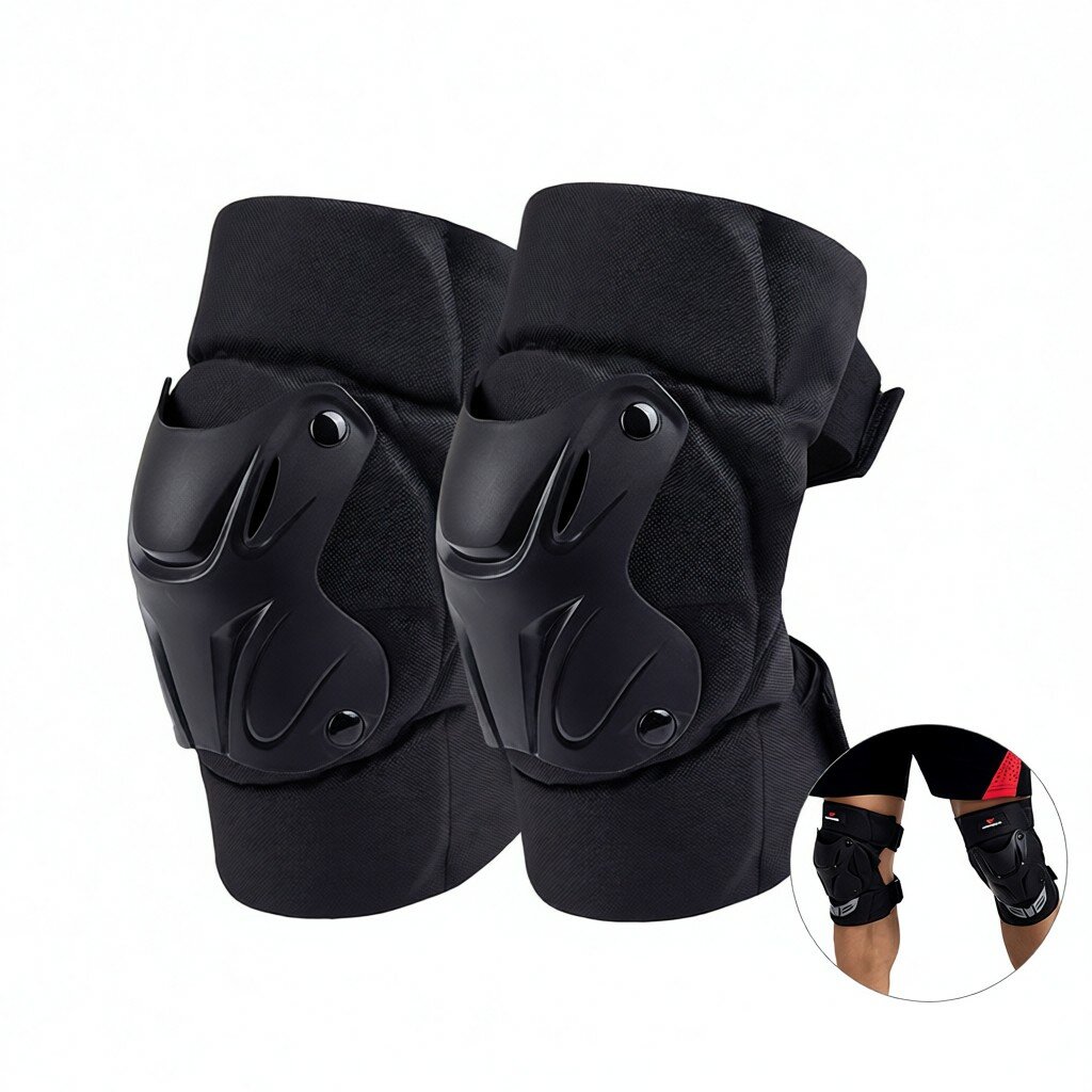 WOSAWE 1 Pair Cycling Knee Brace Bicycle MTB Bike Motorcycle Riding Knee Support Protective Pads Guards Outdoor Sports Cycling Knee Protector Gear PE shell Oxford cloth foam Unisex Size 26*22cm Thigh Circumference 36-50cm Weight 280g