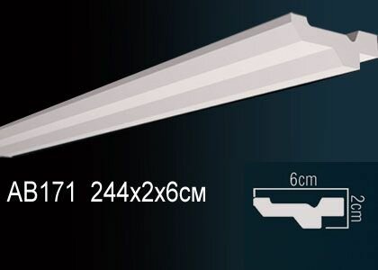 Карниз Потолочный для Ремонта Perfect AB171 Д240xШ6xВ2 см /Перфект