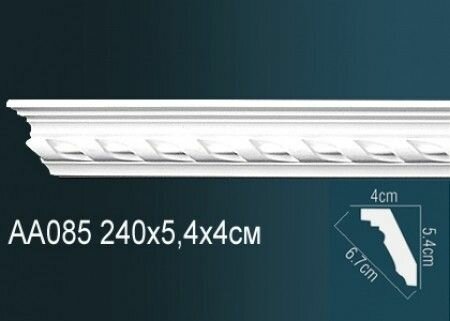 Карниз Потолочный для Ремонта Perfect AA085 Д240xШ4xВ5.4 см /Перфект