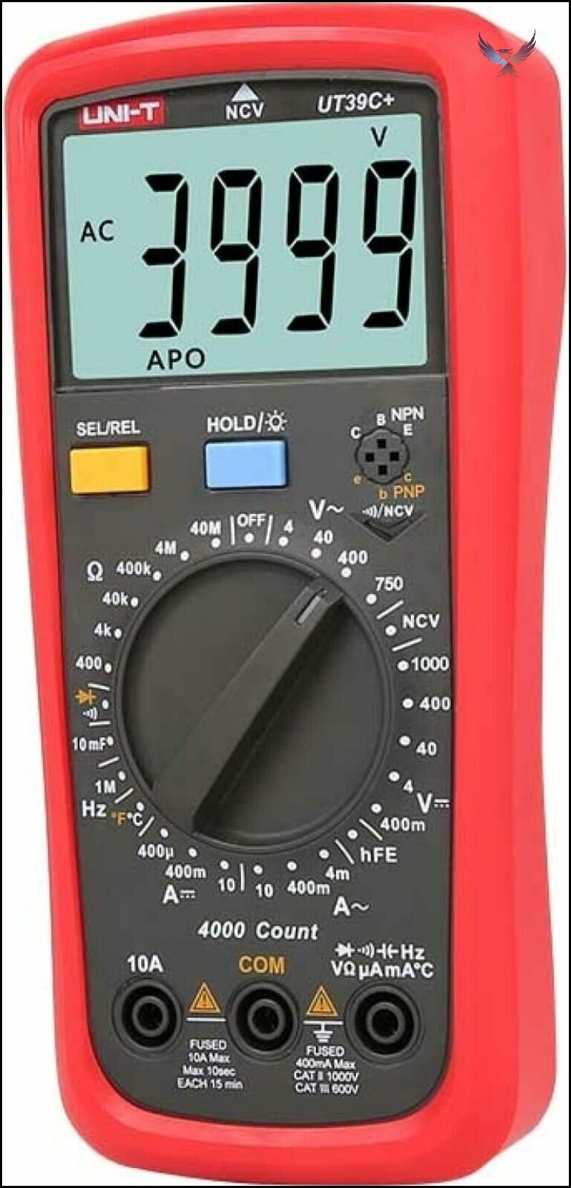 Мультиметр UNI-T UT39C+, для измерения напряжения и тока, подсветка, IP54