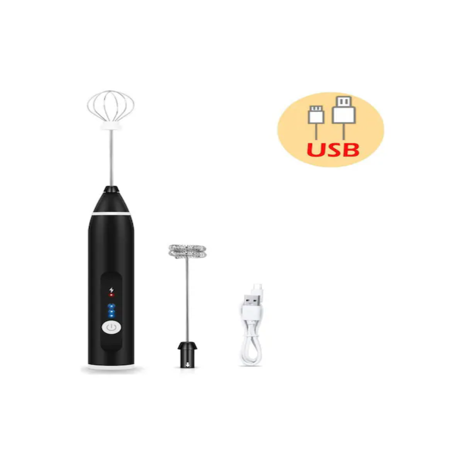Электрический венчик для яиц бытовой небольшой миксер USB зарядка инструмент ручной кремер серебристый